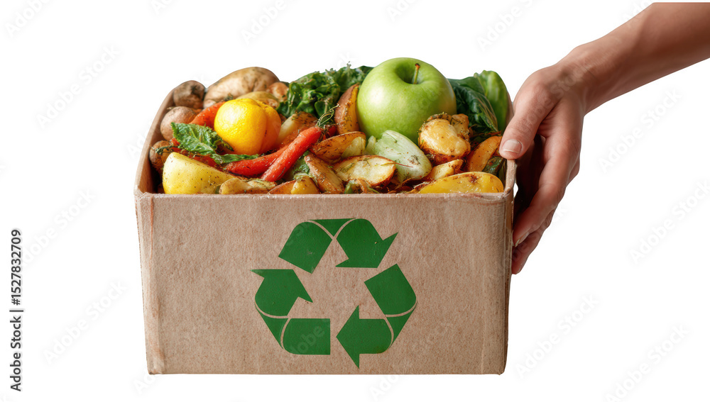 PNG box of waste food no bg sample mockup sustainability concept using ...