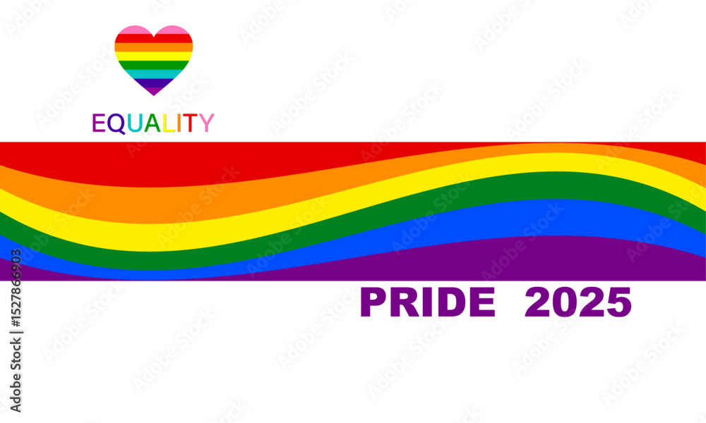 Gay Pride 2025 Wave Rainbow Flag LGBTQIA template. Equality ...