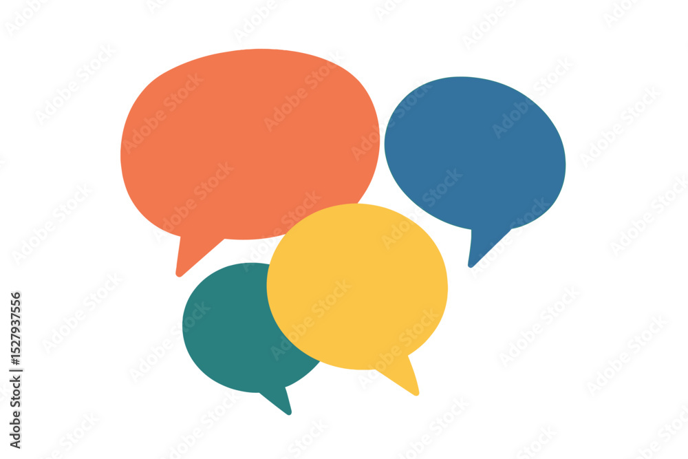 Colorful speech bubbles vector illustration representing communication ...