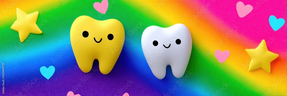 Stock-Illustration „tooth fairy day web banner, vibrant cartoon web ...