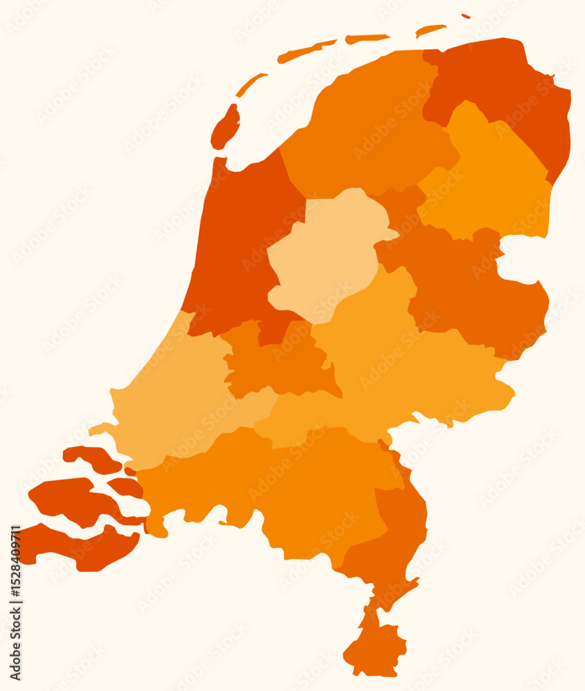 Praca wektorowa bez tantiem: Map of the Netherlands with regions. A ...