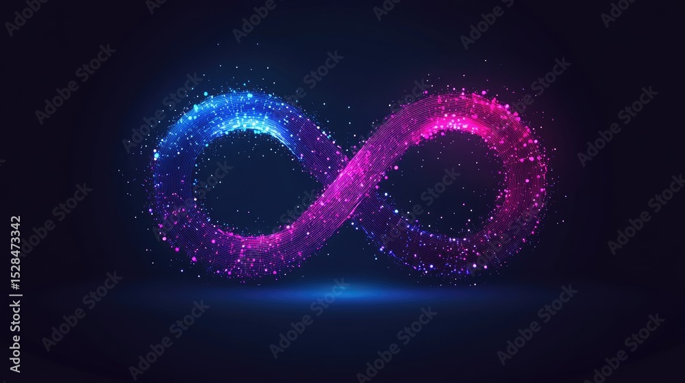 Minimalist logo of a stylized infinity loop made from fiber-optic ...