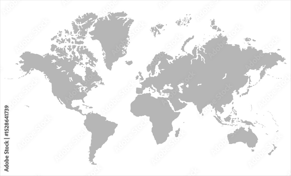 World map accurate scale-08, world map vector image, modern world map ...