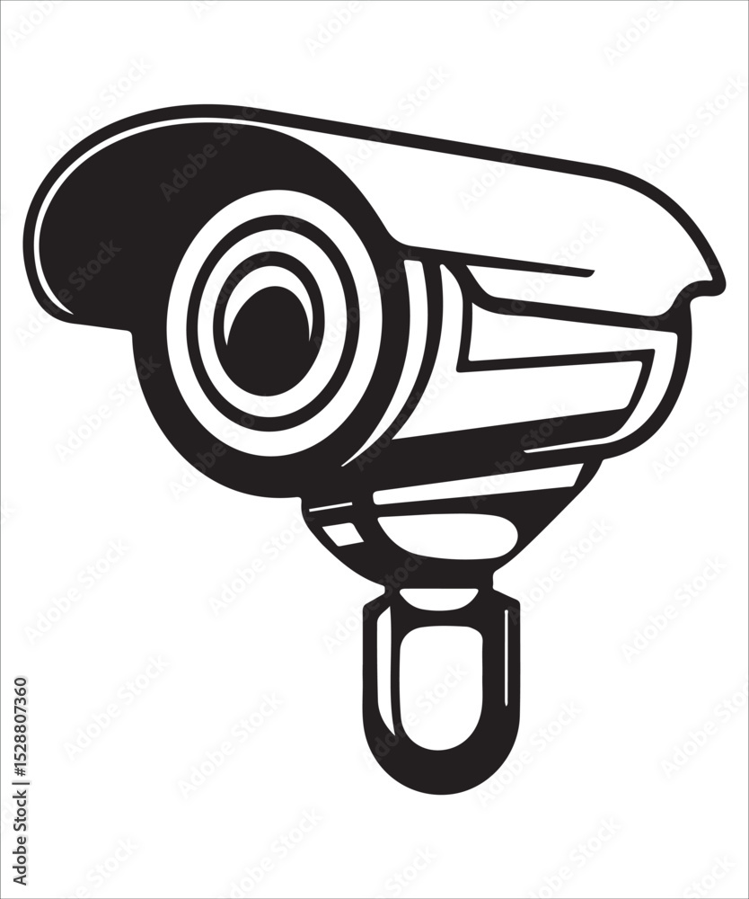 CCTV camera icon vector silhouette isolated in white background ...