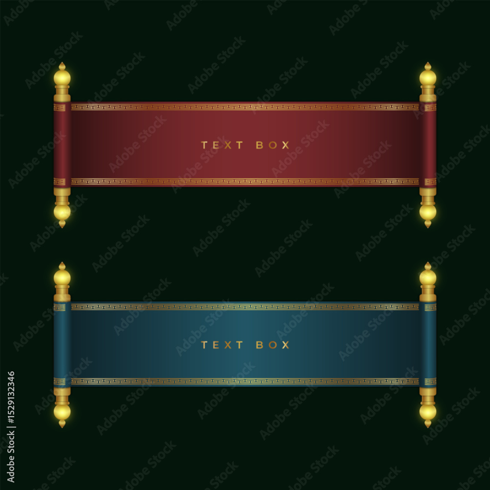 Two fancy text box options with scroll art Stock Vector | Adobe Stock