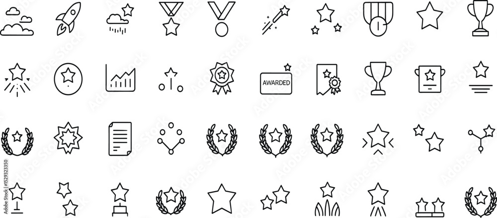 Success Icons: Achievement, Awards, and Recognition Symbols for Design ...