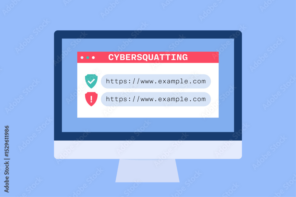 Image vectorielle Stock Cybersquatting explanation. Computer screen ...