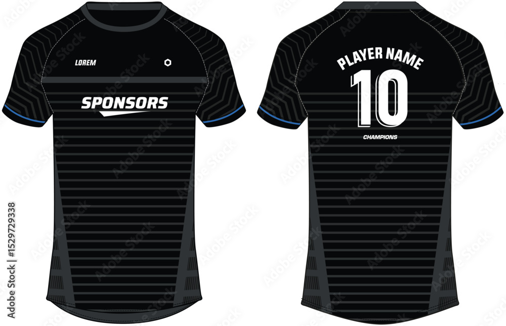 Sports jersey t shirt design flat sketch vector illustration, Stripe ...