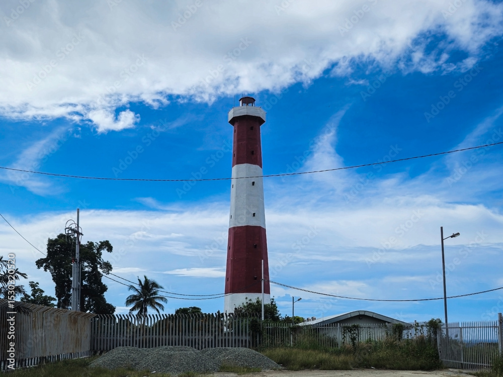 Skouw, Jayapura - Indonesia, May 11, 2025 : Oinake Lighthouse in Skouw ...