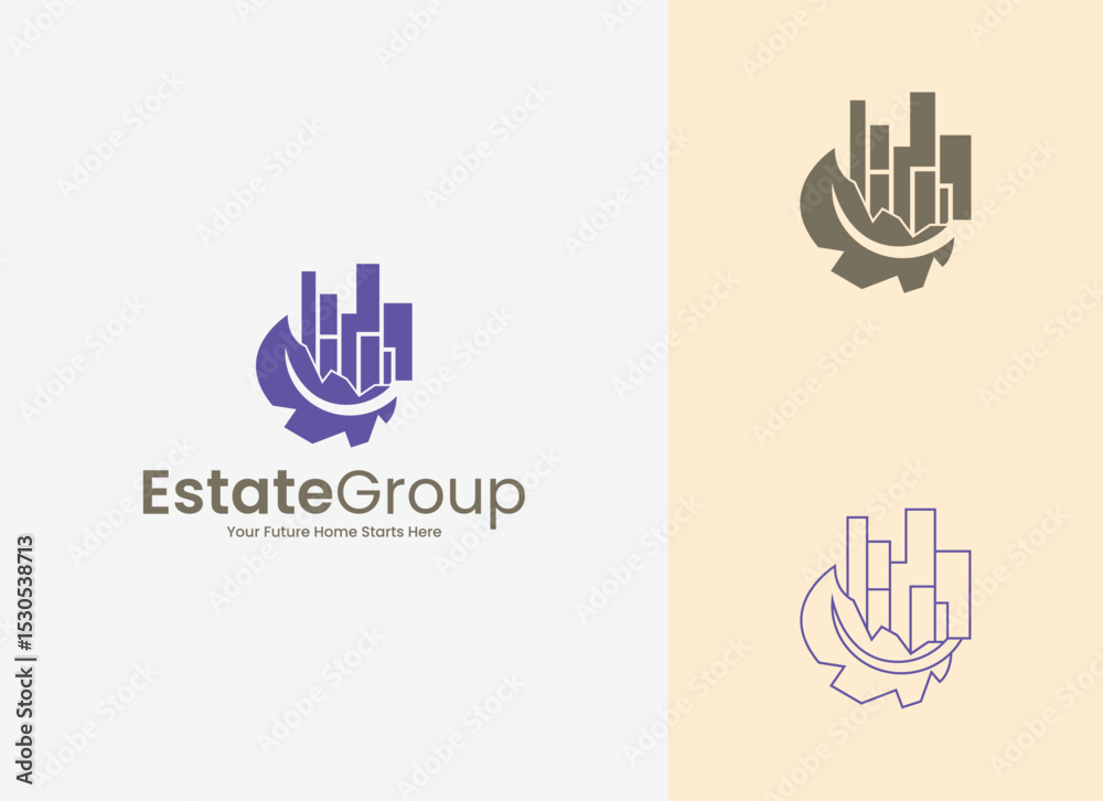 Real Estate Logo Template for Property Consultants Stock Vector | Adobe ...