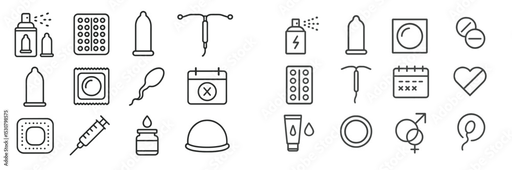 Vector de Stock Various contraceptive methods and reproductive health ...