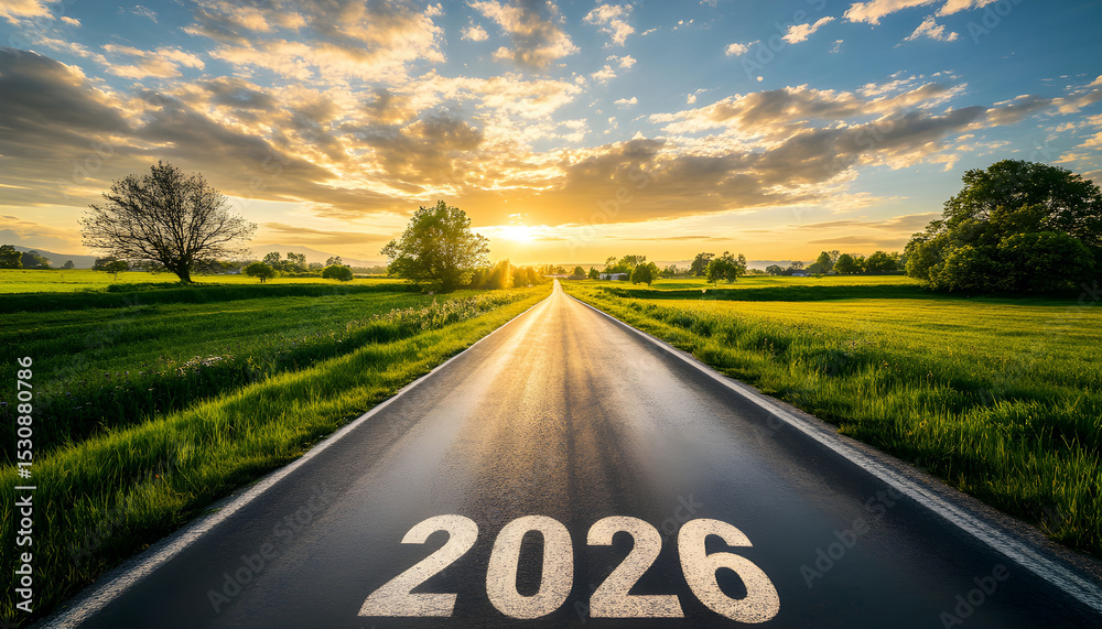 Ilustración de Stock The end of an empty road path and the start of a ...