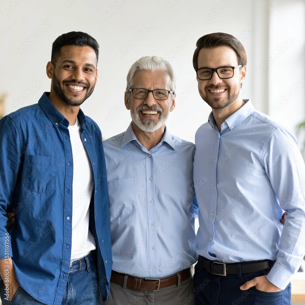 Equipo Multigeneracional y Diverso Sonriendo Juntos en un Entorno ...