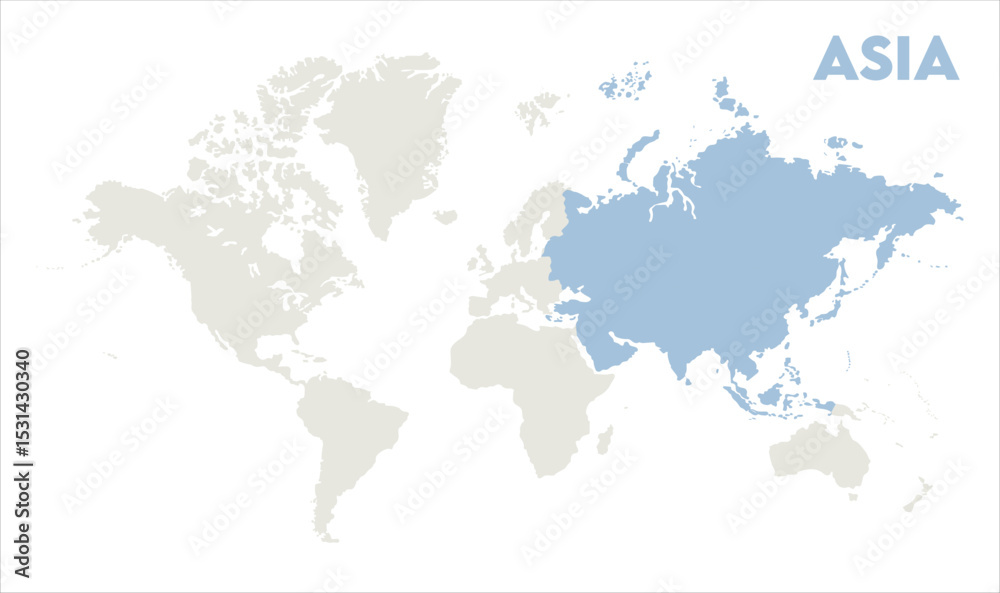 Economic map of Asia in world-03, Map of Asia, highlighted on the world map, Asia on the world ...