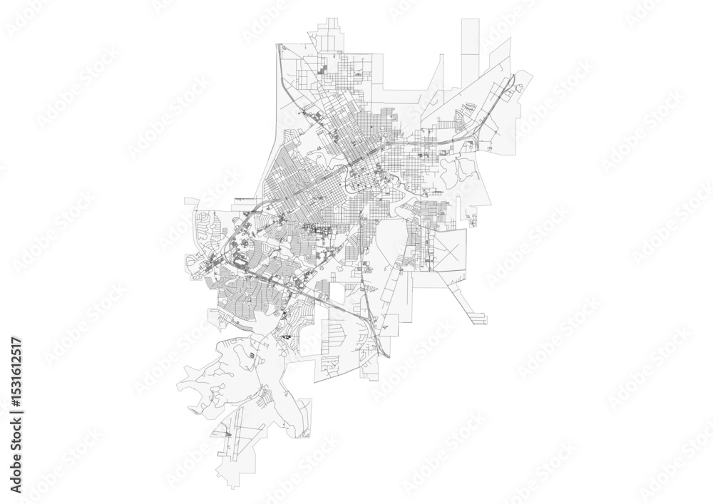 San Angelo Highways Vector Map Stock Vector | Adobe Stock