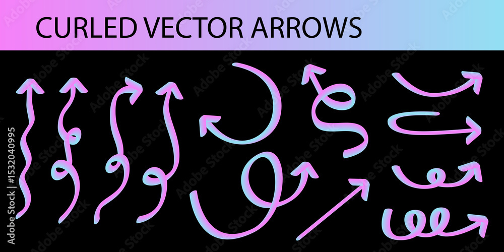 Illustration Stock Vibrant, flourescendent and unique vector set of ...