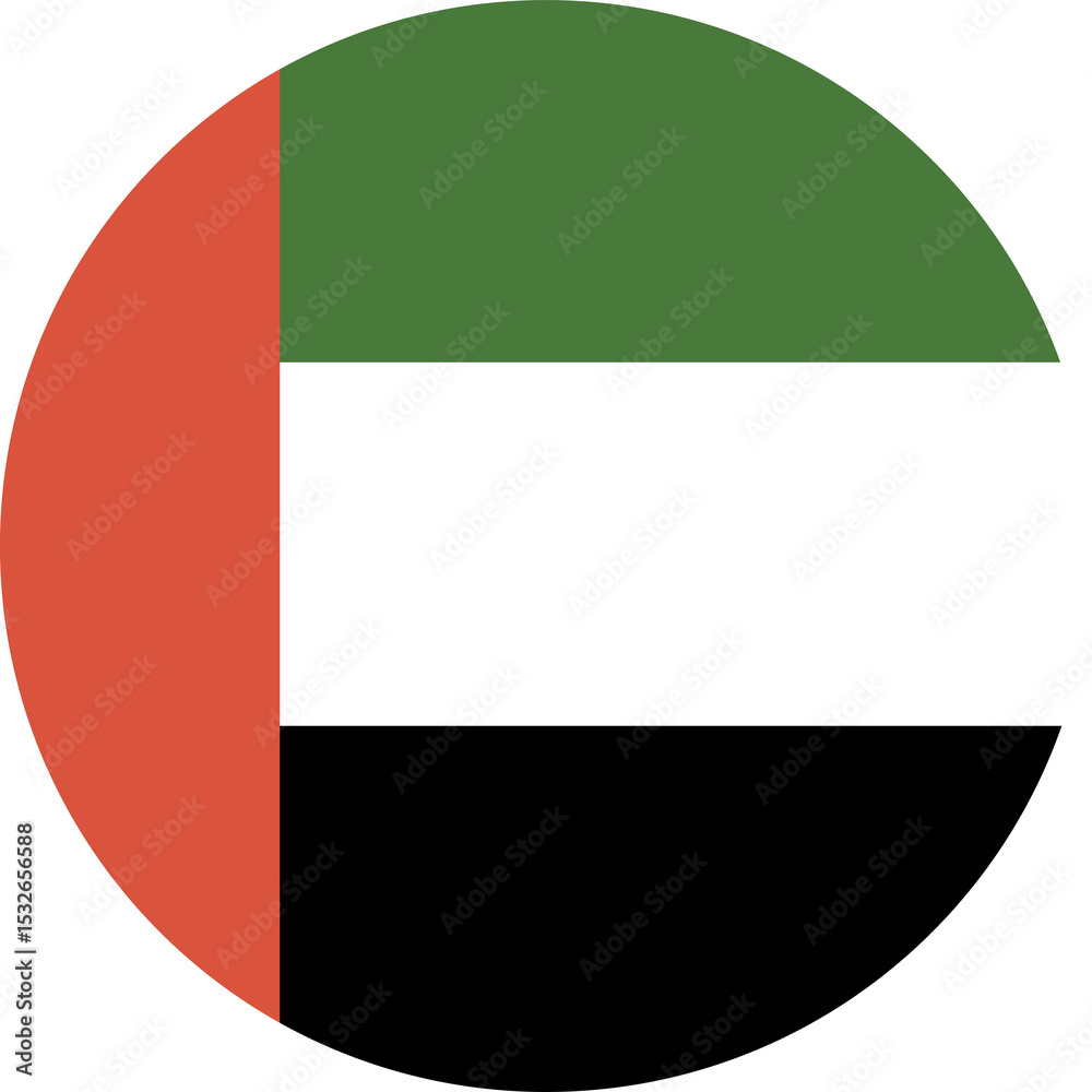 uae flag circle vector