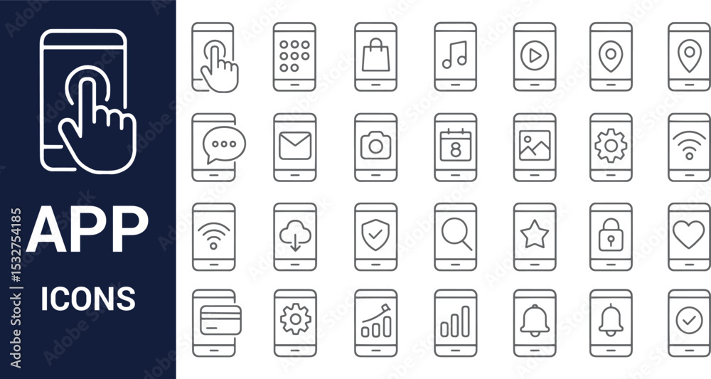 30+ Free Mobile App Icons UI Design Elements for Developers Stock ...