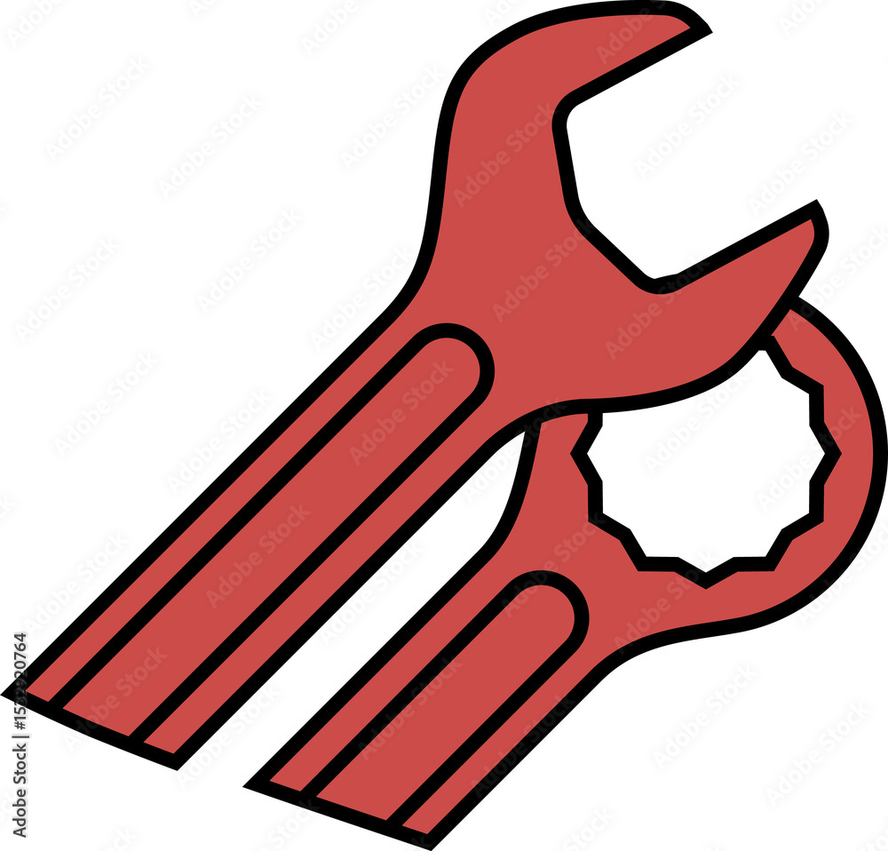 Red wrenches are overlapping diagonally in vector with open and box ...