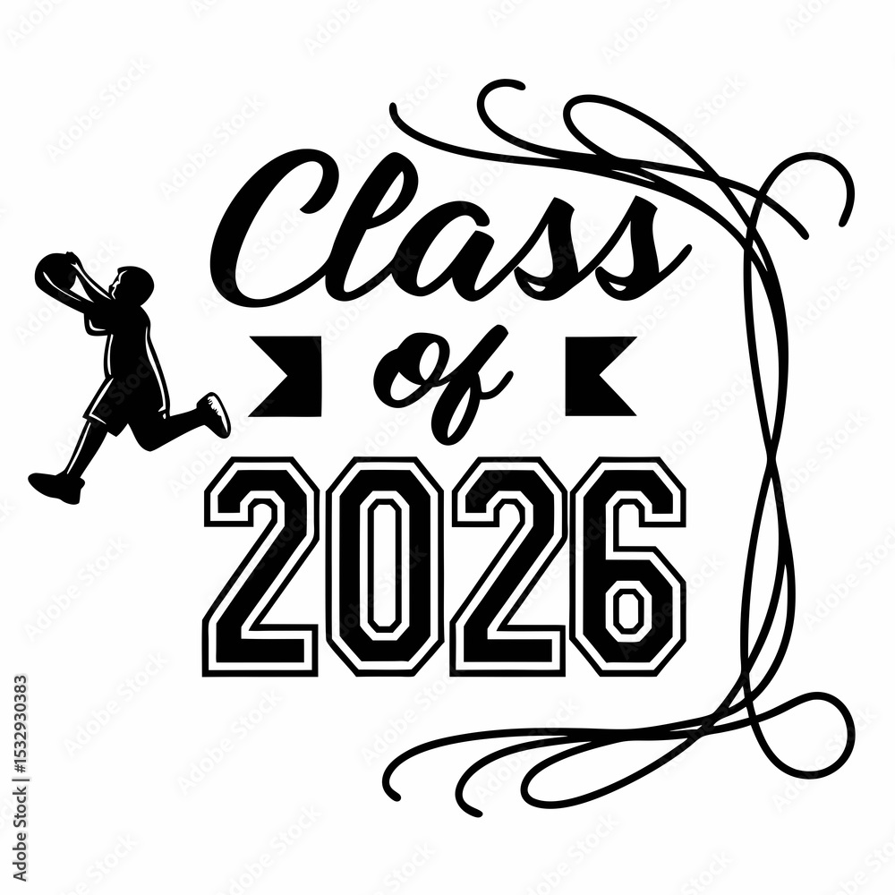 Class of 2026 basketball player graduation design Stock Vector | Adobe ...
