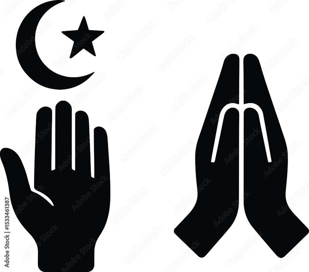 Interfaith Religious Symbols Icon Set Stock Vector | Adobe Stock