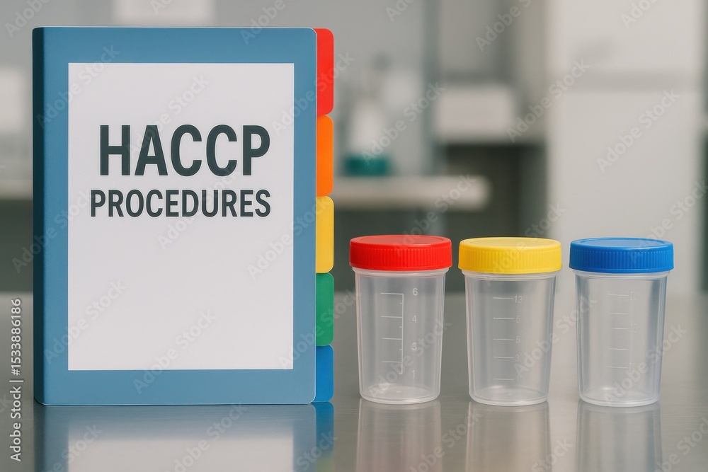 Foto de Stock HACCP Procedures Manual with Color-Coded Tabs Laboratory ...