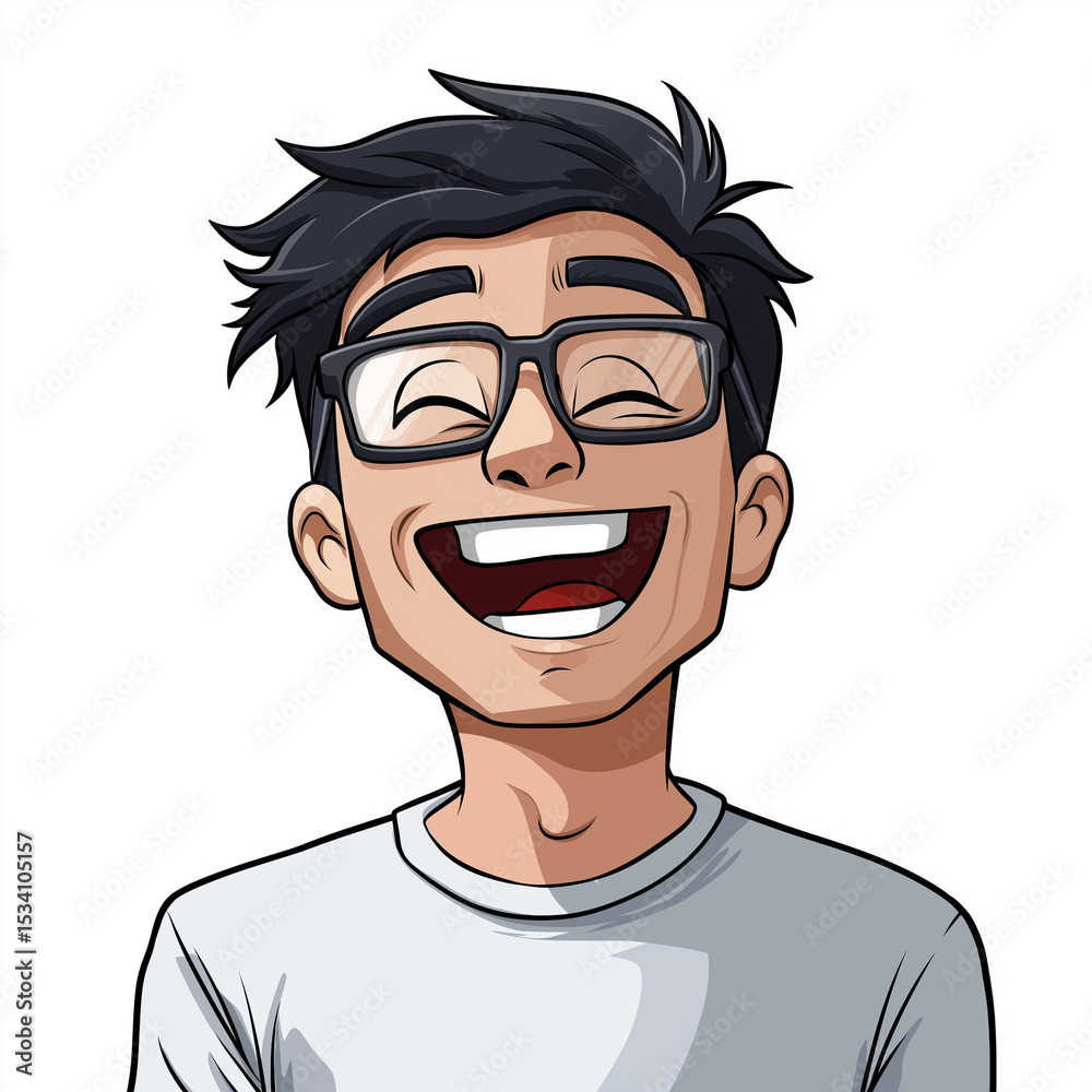 Laughing cartoon face, cartoon boy, cartoon boy face, laughing cartoon ...