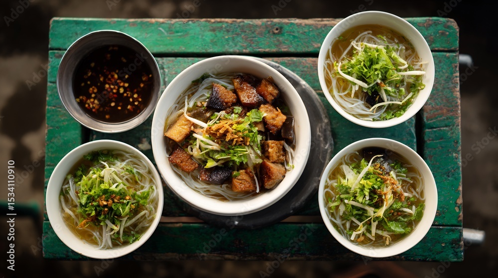 Vietnamese vermicelli fermented fish sauce bun mam with shrimp eggplant ...