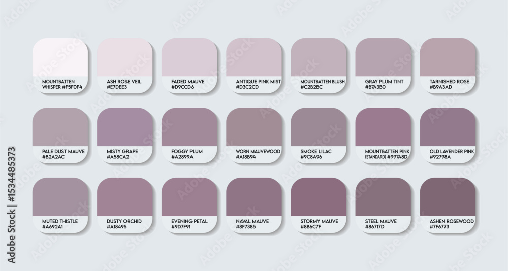 Стоковое векторное изображение «Mountbatten Pink Color Palette ...