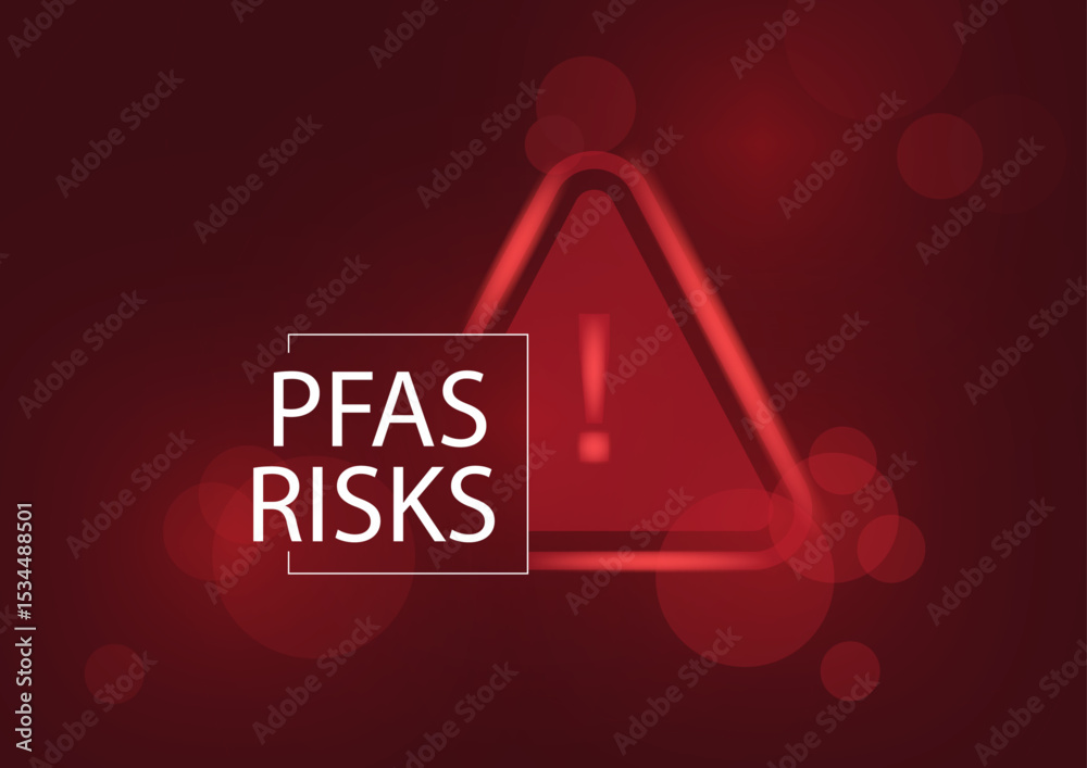 Стоковое векторное изображение «PFAS Risks Warning Triangle Background ...