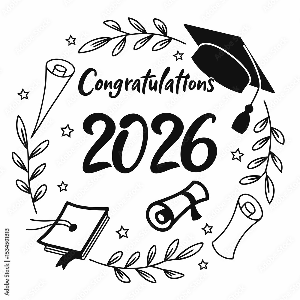 Congratulations 2026 of Graduation PNG design congratulations 2026 of ...