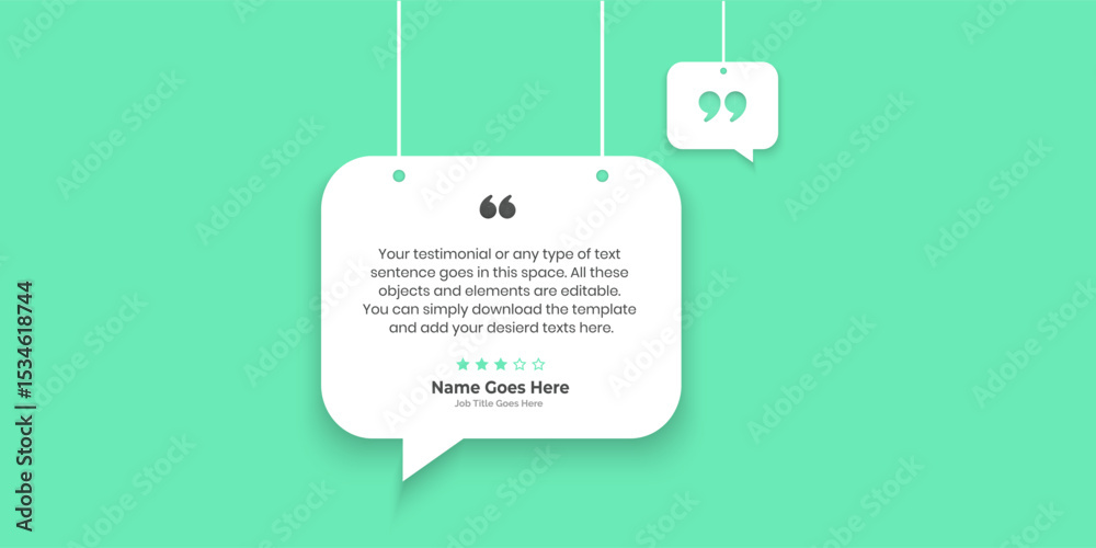 Creative Testimonial Editable Vector template, Empty speech bubbles ...