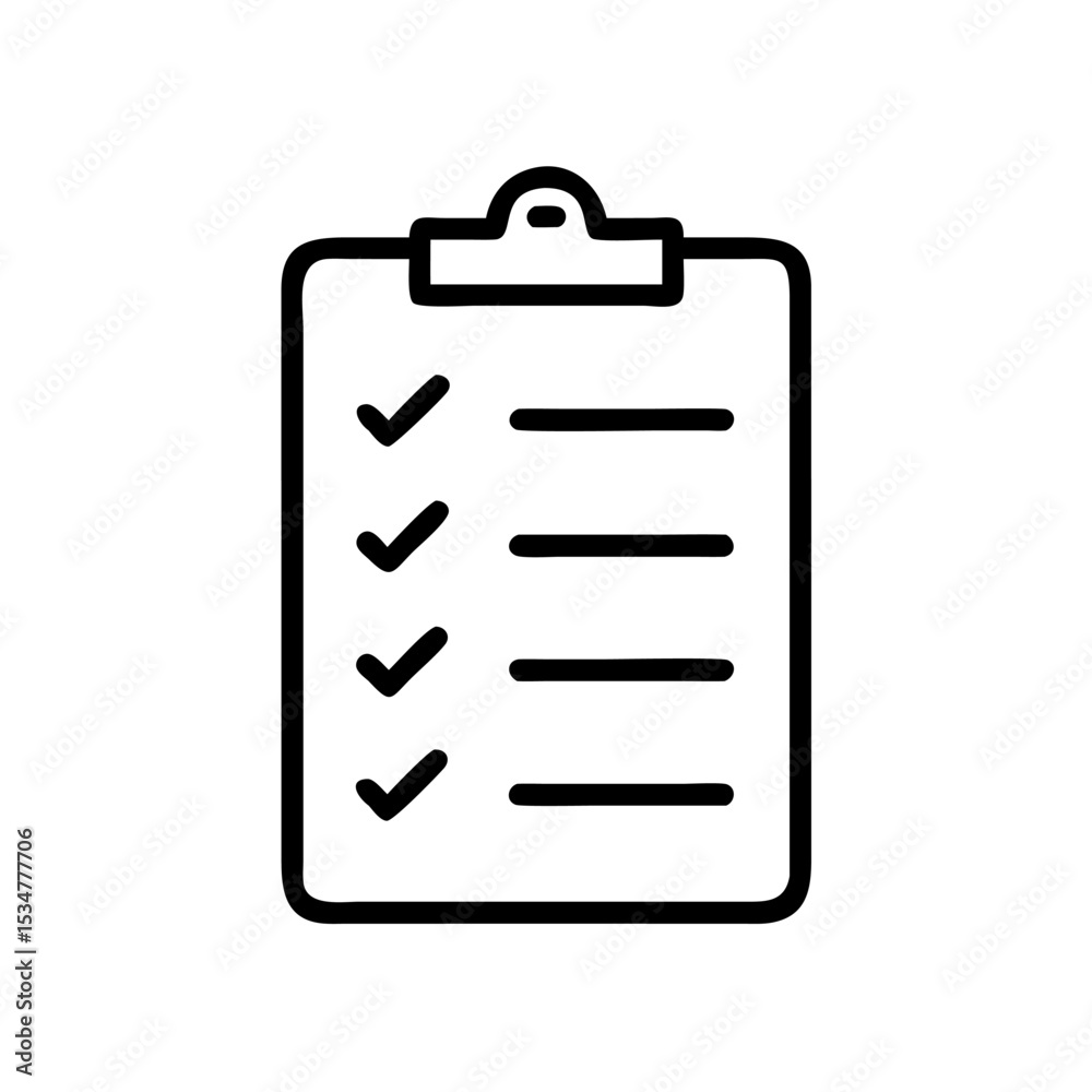 Clipboard Checklist Icon Representing Task Management and To-Do List ...