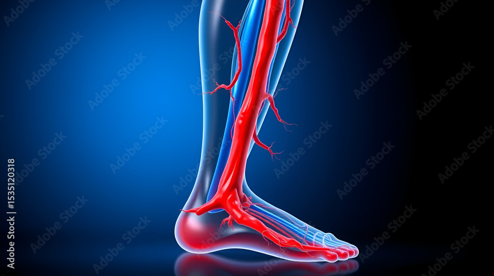 Arterial artery human system leg medical diagram Stock Photo | Adobe Stock