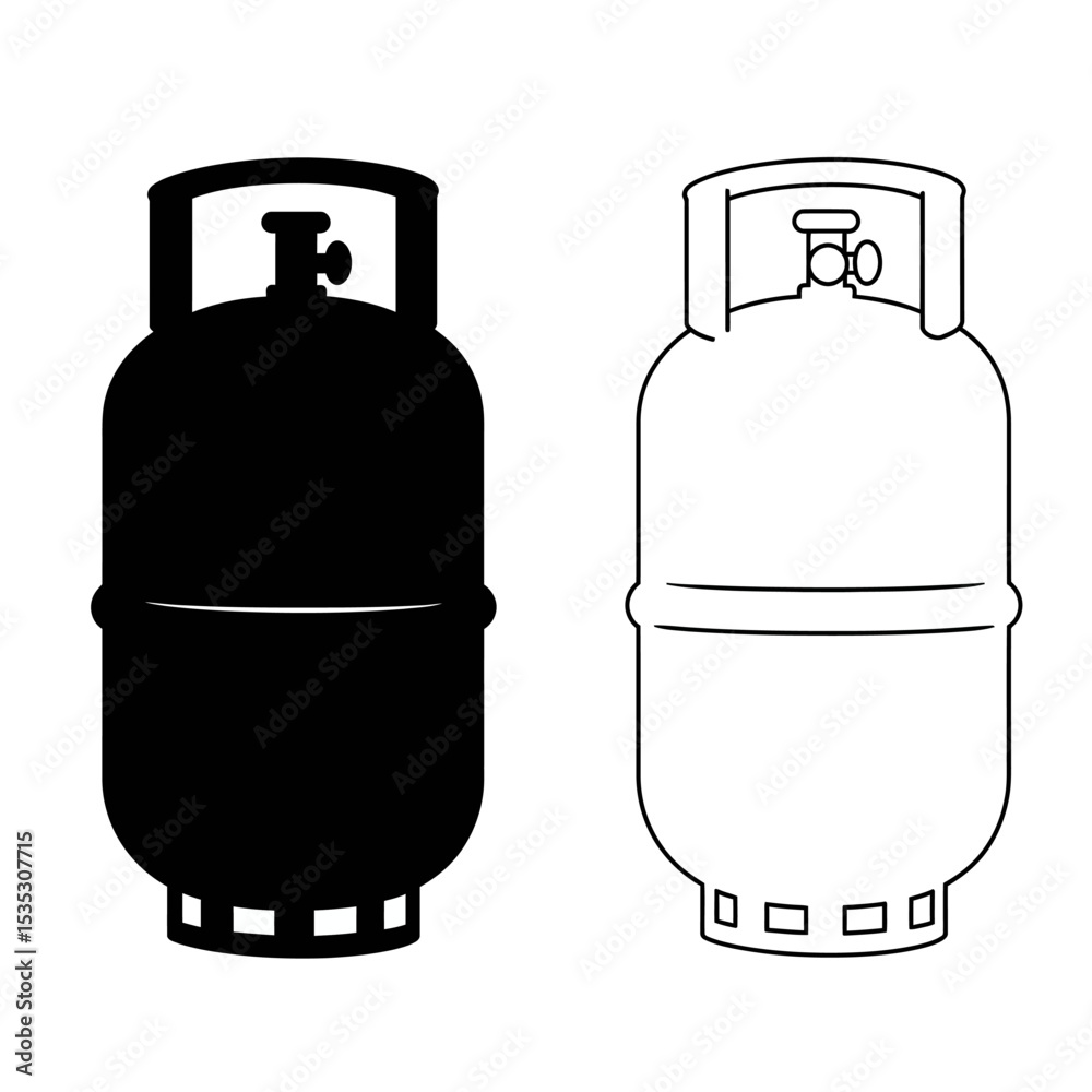 Vector de Stock Gas cylinder tanks in various colors and contents, LPG ...