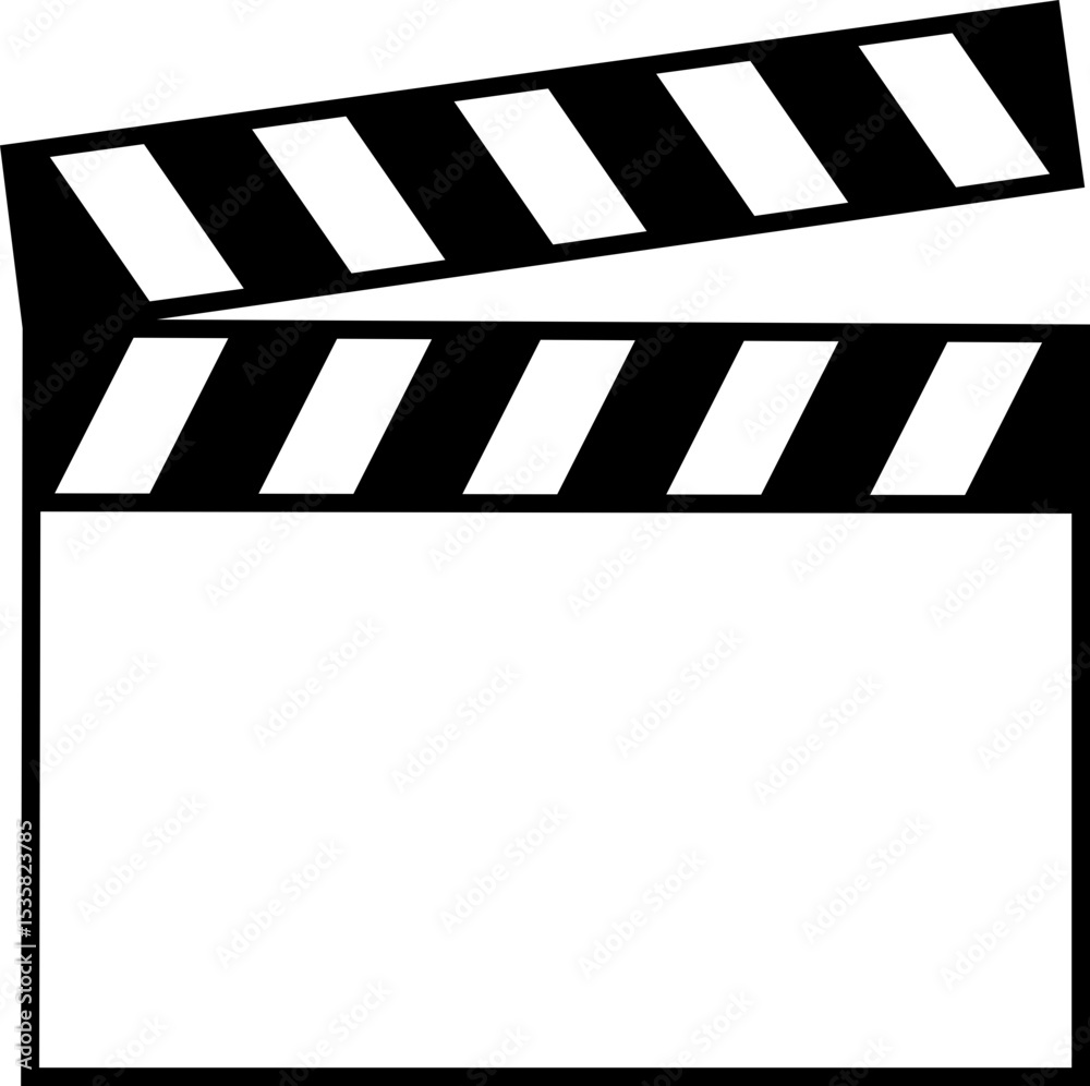 Film clapper board icon. Open and closed movie clapper vector ...