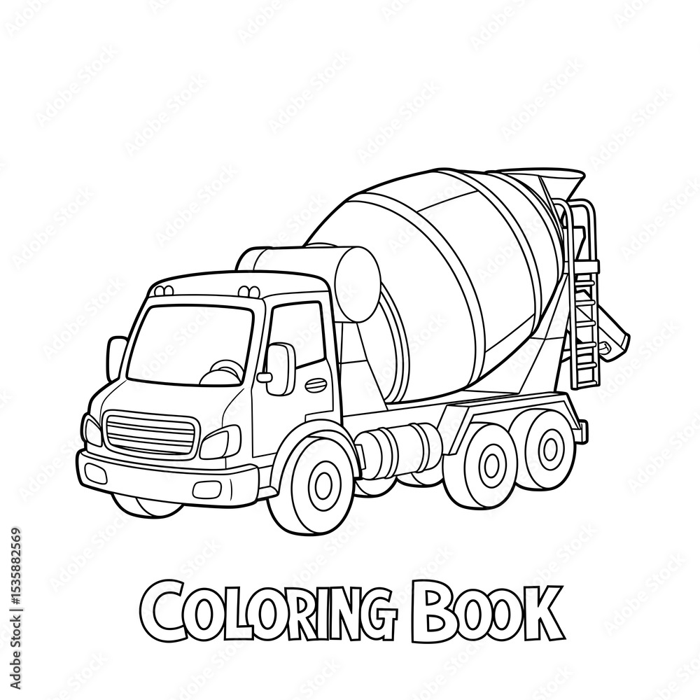 Cement truck coloring page for kids printable free transportation ...