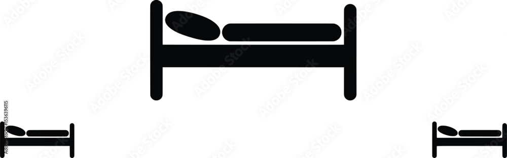 Hospital Bed Ward and Capacity Icons Stock Vector | Adobe Stock