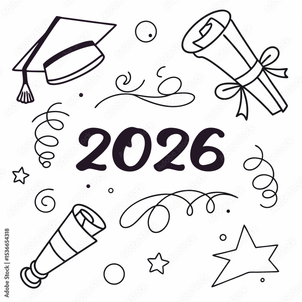 Graduation 2026 class of 2026 graduation cap diploma celebration Stock ...