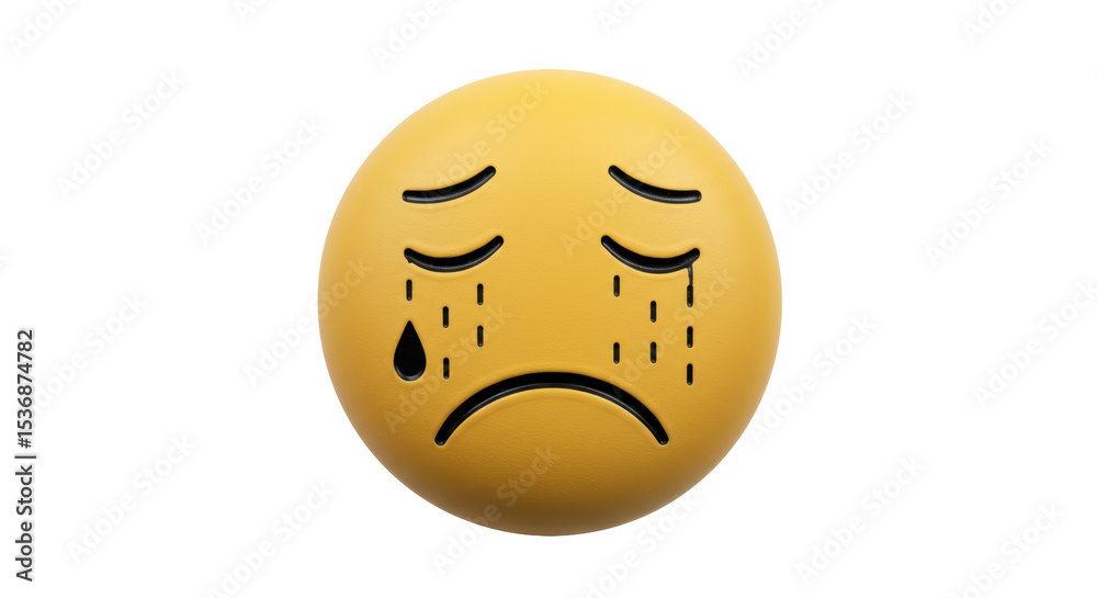 Isolated Crying Emoji with Tears Streaming Down its Face Stock ...