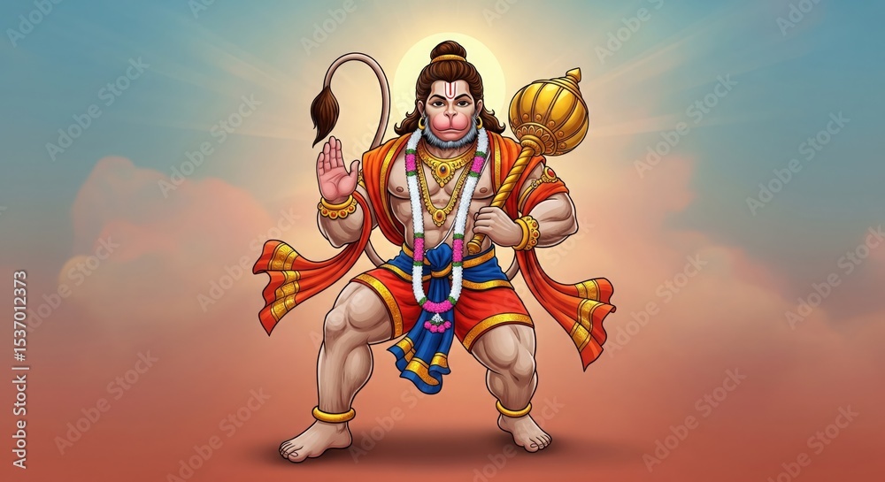 Lord Hanuman Ji 4K HD Desktop Wallpaper | Hanuman Ji Divine Animated ...
