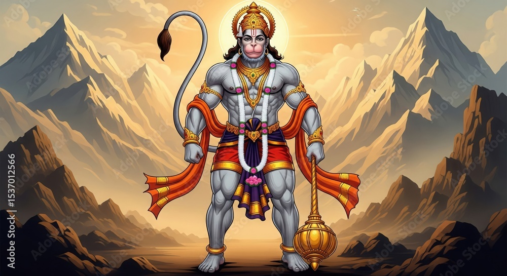 Lord Hanuman Ji 4K HD Desktop Wallpaper | Hanuman Ji Divine Animated ...