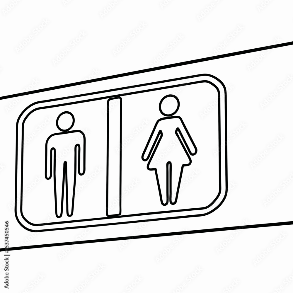 Restroom sign for airport with male and female symbols. Simple restroom ...