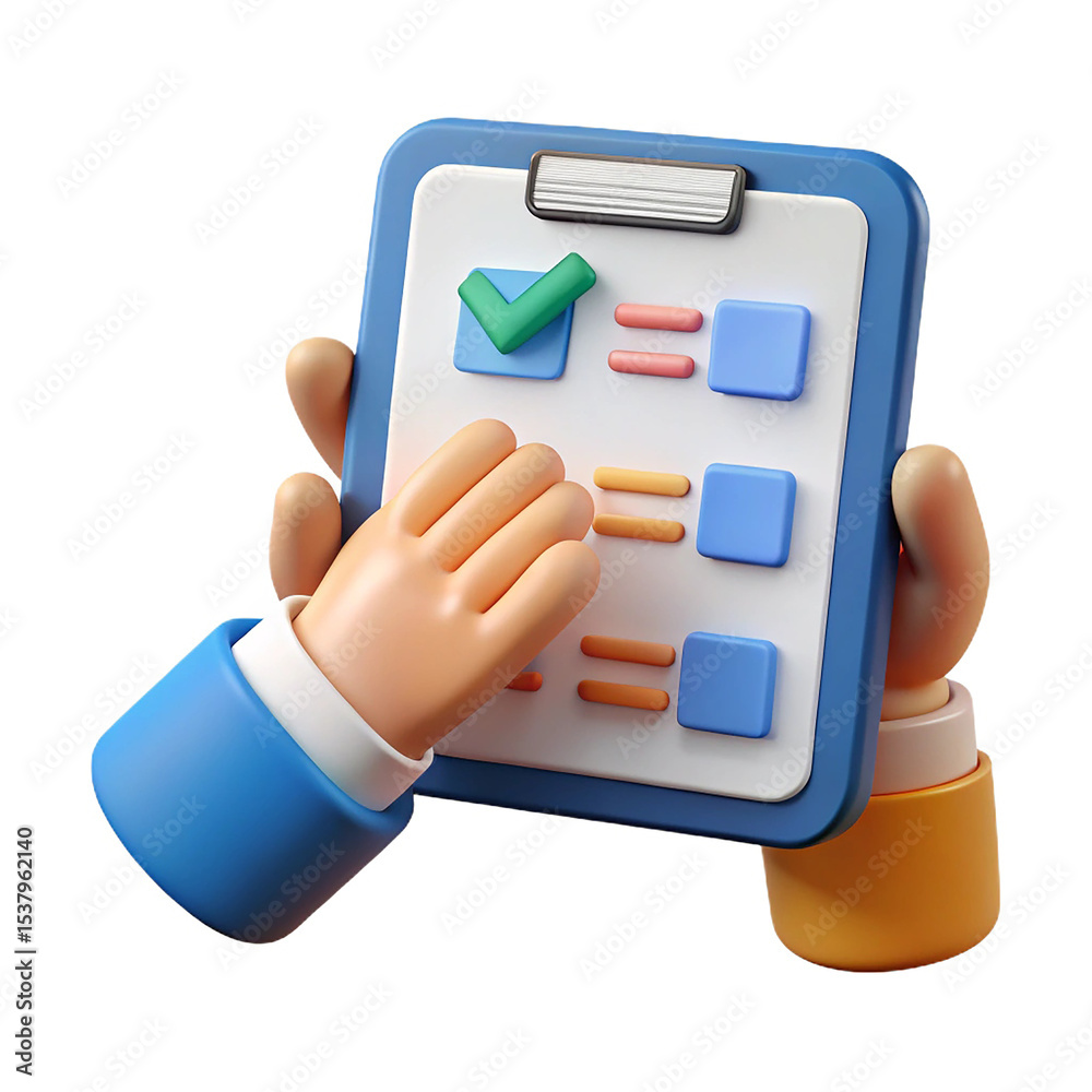 Cartoon Hand Marking Checklist on Clipboard hand cartoon Stock ...