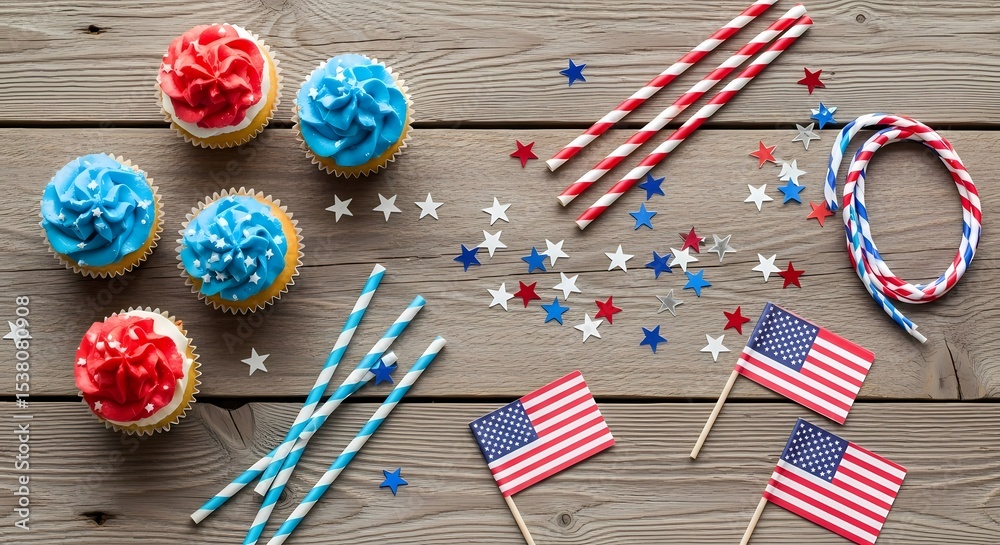 Celebration of patriotism with American flags patriotic symbols and ...