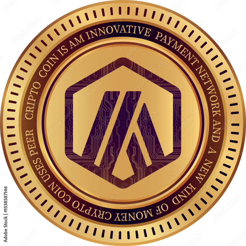 arbitrum-arb virtual currency logo illustration. vector illustrations ...