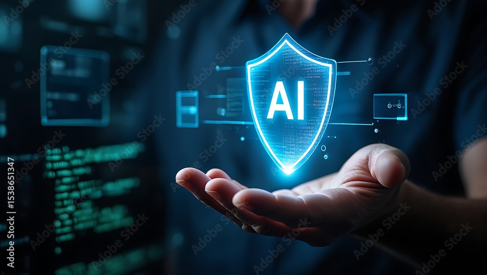 AI Security Protecting Data with Artificial Intelligence Stock Photo ...