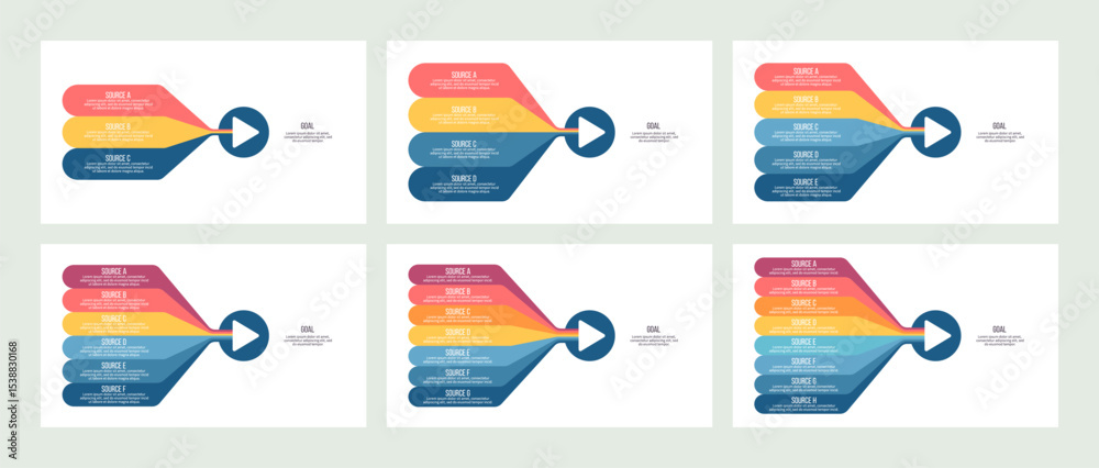 Arrow chart collection. Arrow charts for infographics, presentations ...