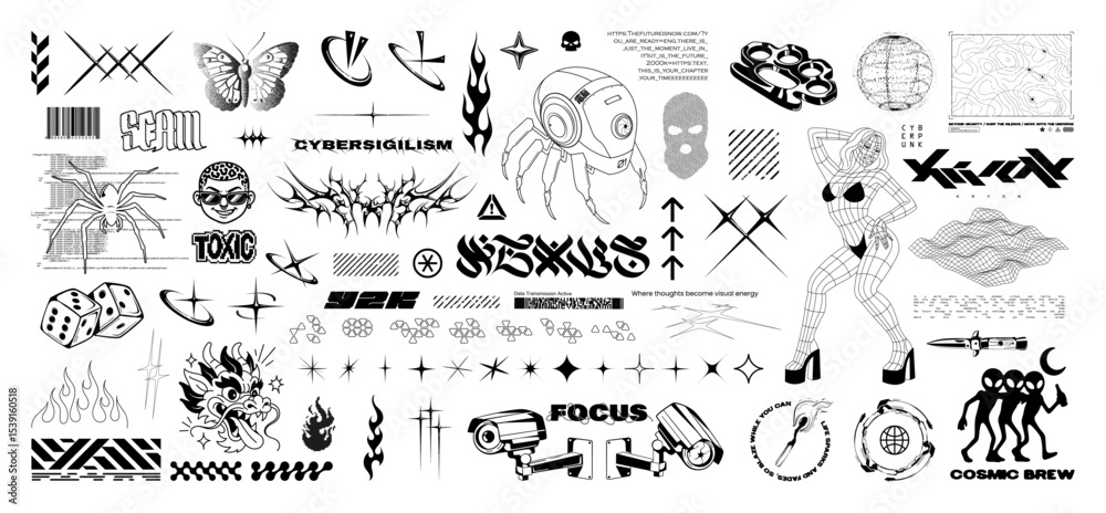 Y2K-inspired, retrofuturistic and brutalism elements in street ...