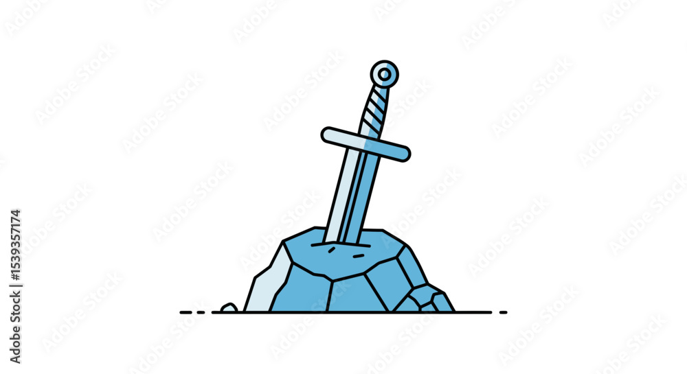Sword in stone fantasy myth tale legend Stock Vector | Adobe Stock